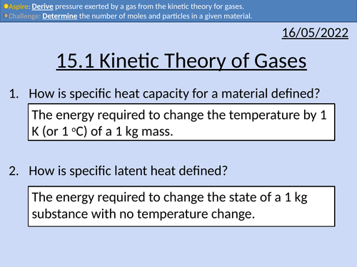 OCR A level Physics: Ideal Gas | Teaching Resources