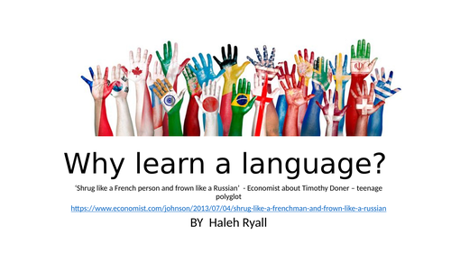 Why learn a language? | Teaching Resources