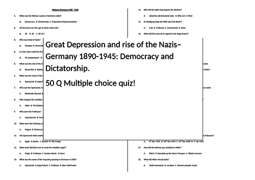 AQA GCSE History - Germany 1890-1945: Democracy and Dictatorship ...