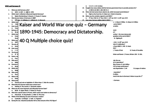 AQA GCSE History - Germany 1890-1945: Democracy and Dictatorship ...