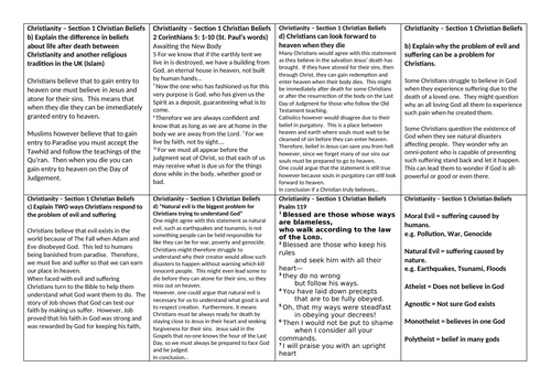 NEW SPEC B Edexcel Religious Studies: Christianity - Revision Cards ...