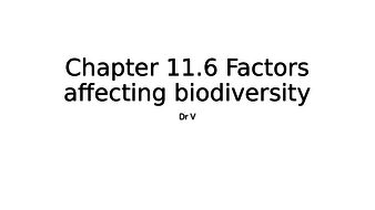 Chapter 11.6 Factors affecting biodiversity, OCR Biology A GCE ...