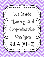 5th Grade Fluency Passages with Comprehension Questions Set A (#1-10 ...