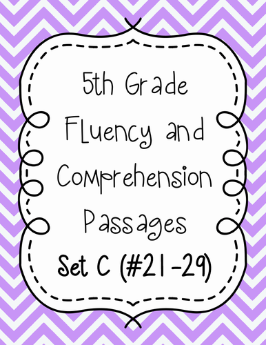 5th Grade Fluency Passages with Comprehension Questions Set C (#21-30 ...