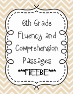 6th Grade Fluency Passages with Comprehension Questions FREEBIE ...