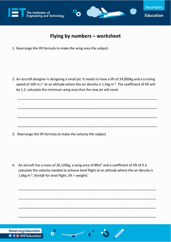 Flying by numbers with the lift equation | Teaching Resources