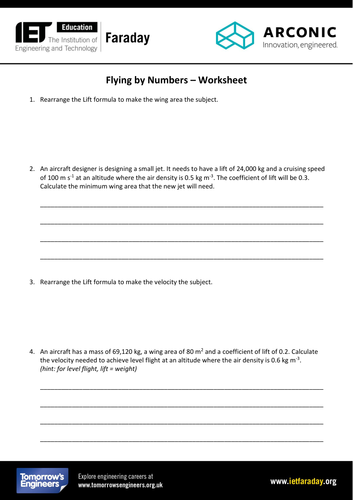 Flying by numbers with the lift equation | Teaching Resources
