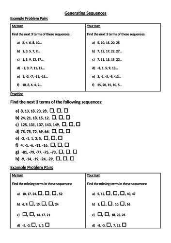 Generating sequences | Teaching Resources Generating sequences | Teaching Resources