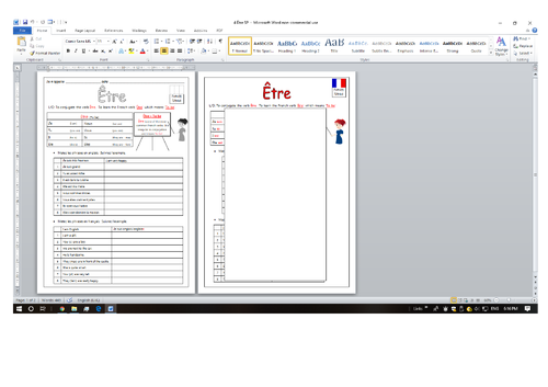 FRENCH - Introduction to Avoir & Être - Worksheets | Teaching Resources