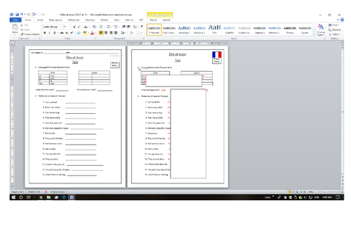 FRENCH - Introduction to Avoir & Être - Worksheets | Teaching Resources
