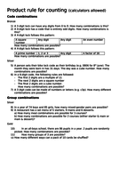 Product Rule for Counting | Teaching Resources