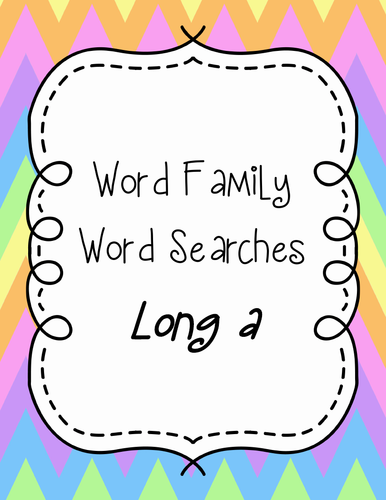 Long a Word Family Word Searches | Teaching Resources