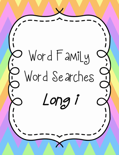 Long i Word Family Word Searches | Teaching Resources