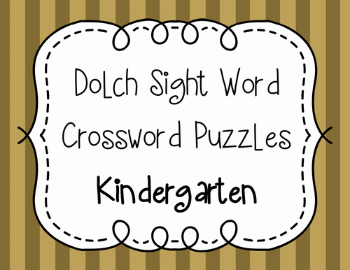 Primer (Kindergarten) Dolch Sight Words Crossword Puzzle | Teaching ...