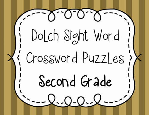 Second (2nd Grade) Dolch Sight Words Crossword Puzzle | Teaching Resources