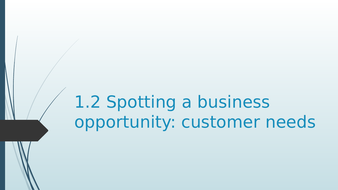 Topic 1.2 Spotting a business opportunity | Teaching Resources
