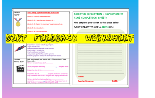 DIRT Feedback AFL | Teaching Resources