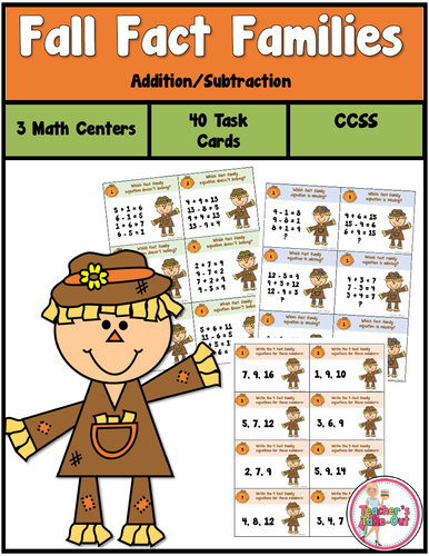 Fall Fact Family Task Cards | Teaching Resources