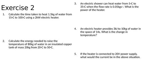 A Level Physics Thermal Physics 2 : Specific Heat Capacity | Teaching ...