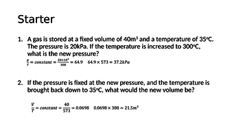 A Level Physics Thermal Physics 5 : Ideal Gas Law | Teaching Resources
