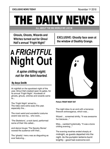 Fright Night: Write An Article And More Halloween Themed Creative ...