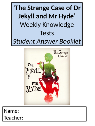Jekyll and Hyde Cumulative GCSE Knowledge Tests | Teaching Resources