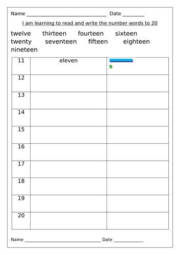 Read and write number words | Teaching Resources