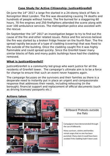 AQA Citizenship 9-1: Being an active citizen lesson - case study ...