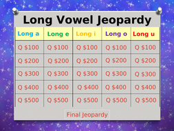 Long Vowels Jeopardy Power Point | Teaching Resources
