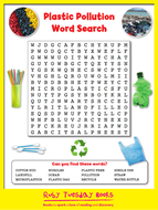 Let's Investigate Plastic Pollution: Word Search | Teaching Resources