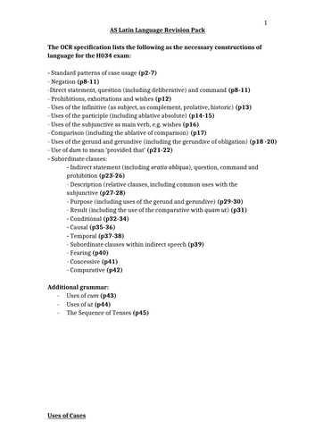 A Level Latin Grammar | Teaching Resources