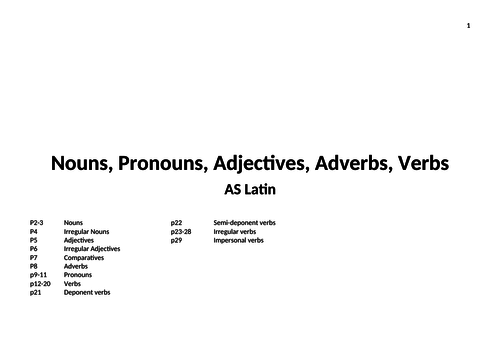 A Level Latin Grammar | Teaching Resources