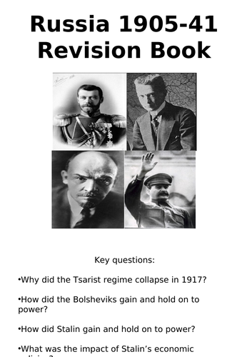 IGCSE Russia 1905-1941 Revision Book | Teaching Resources IGCSE Russia 1905-1941 Revision Book | Teaching Resources