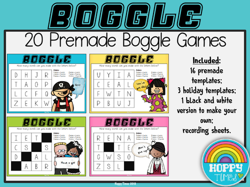 Boggle Word Games | Teaching Resources