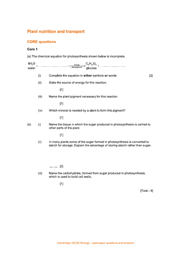 Plant Transport and Reproduction - A complete set of resources for CIE ...