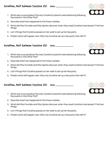 Coraline, Neil Gaiman - Full Novel Study or Whole Class Reading ...
