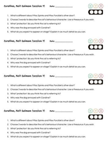 Coraline, Neil Gaiman - Full Novel Study or Whole Class Reading ...