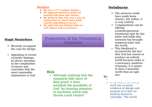 The Teleological Argument | Teaching Resources