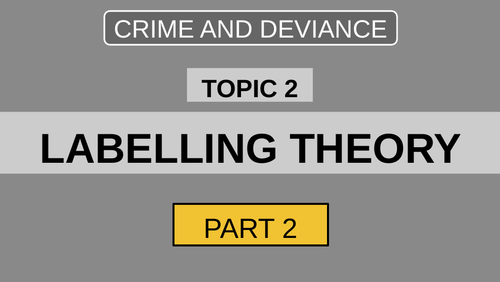 Interactionism And Labelling Theory Aqa A Level Sociology Crime And Deviance Unit Topic 2