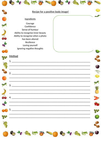 PSHE Eating disorders and healthy body image | Teaching Resources