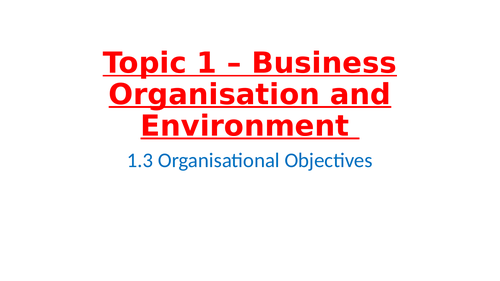 IB Business Management – Unit 1 Business Organization and Environment ...