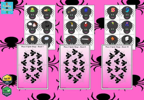 Halloween Phonics: Phase 5 Spider Bingo | Teaching Resources