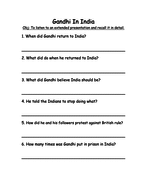 Gandhi's Revolution In India: Listening Comprehension | Teaching Resources