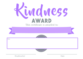 Certificate - Kindness Award | Teaching Resources