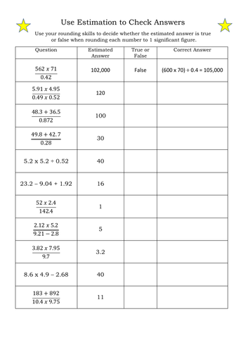 GCSE Maths/Functional Skills- Checking answers using estimation | Teaching Resources