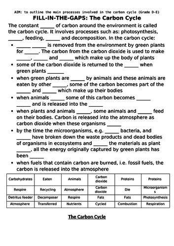 Nutrient Cycles - Water, Carbon and Nitrogen | Teaching Resources