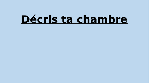 Dans ma chambre | Teaching Resources