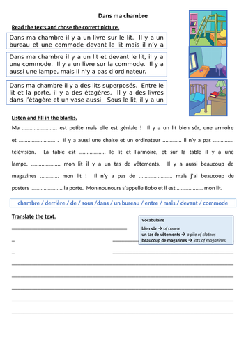 Dans ma chambre | Teaching Resources