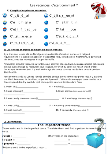 Mes vacances passées | Teaching Resources