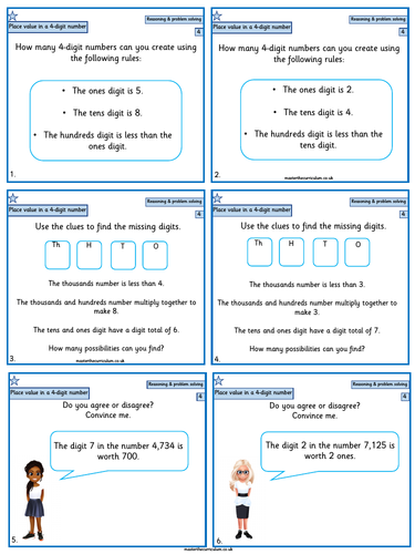 Year 4 - Recognising the value of each digit in a 4-digit number ...